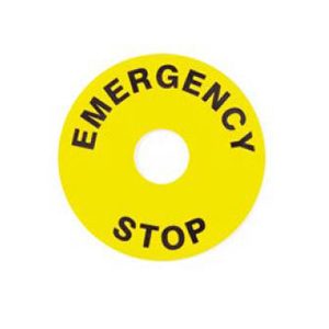 A01YL1 Emergency Stop Self-Adhesive Label - Control Devices Thailand